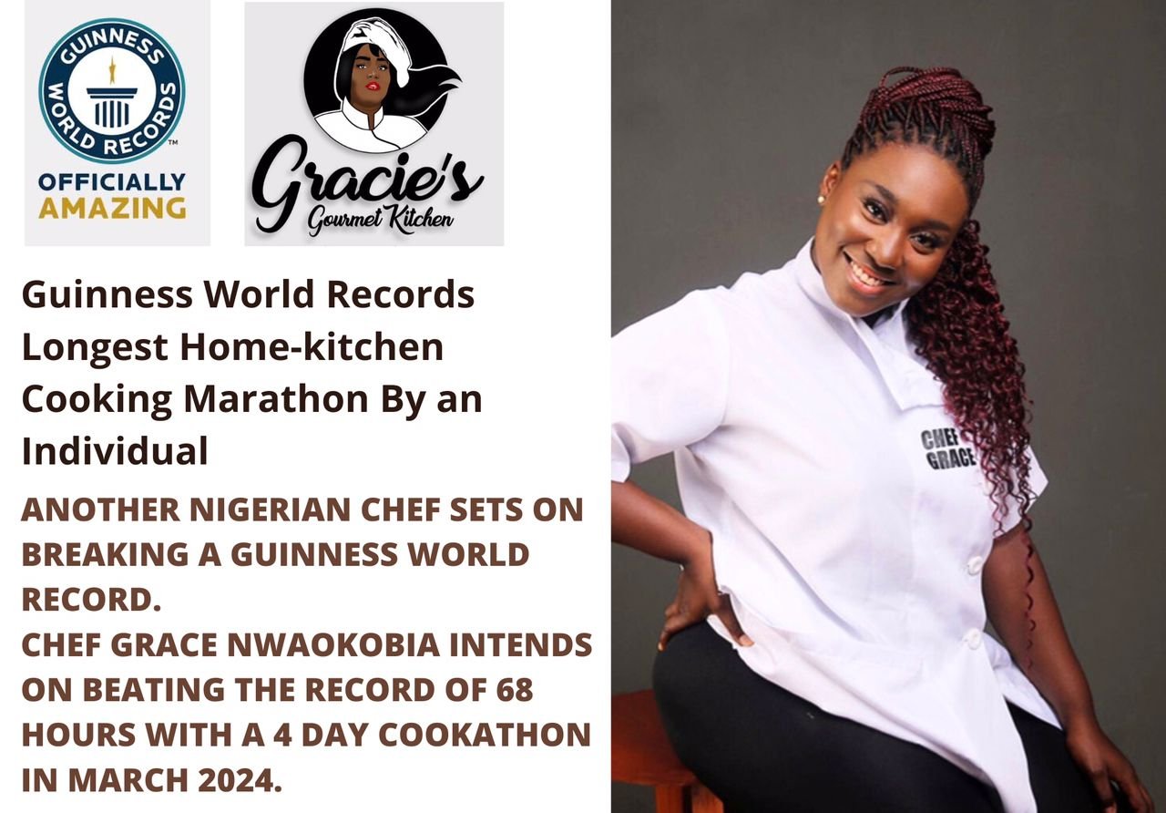 Chef Grace Nwaokobia Set To Break Guinness WR For Longest Cooking ...
